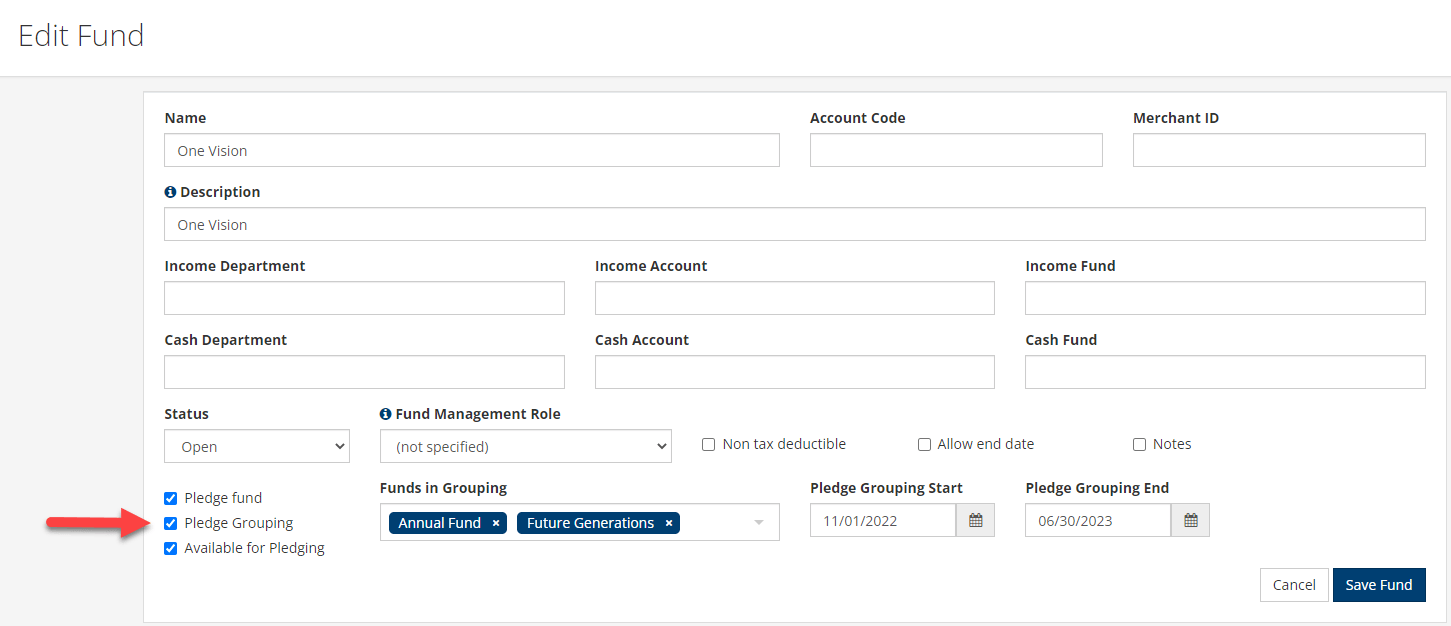 Pledge Enhancements | TouchPoint Software